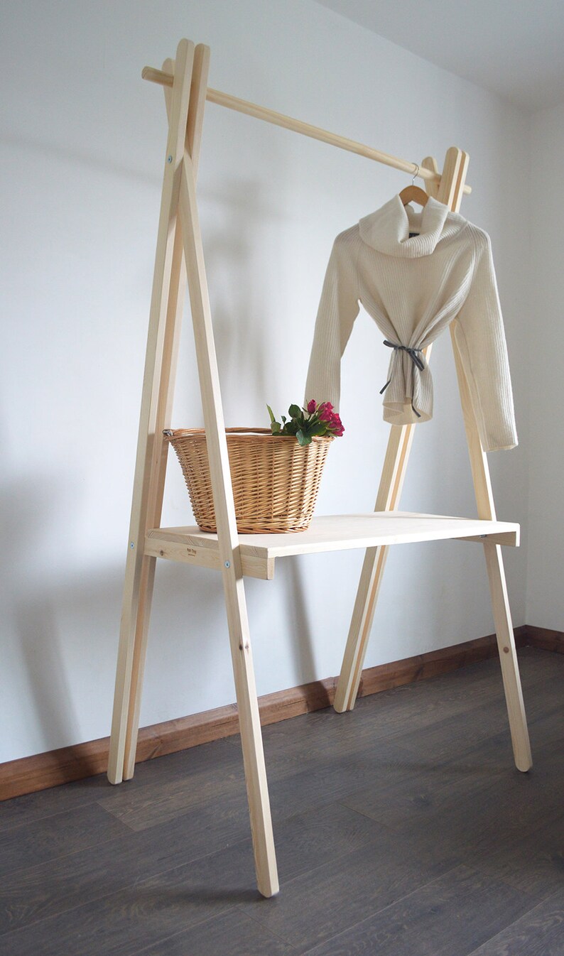 Handmade Clothes Rail With Shelf - Etsy