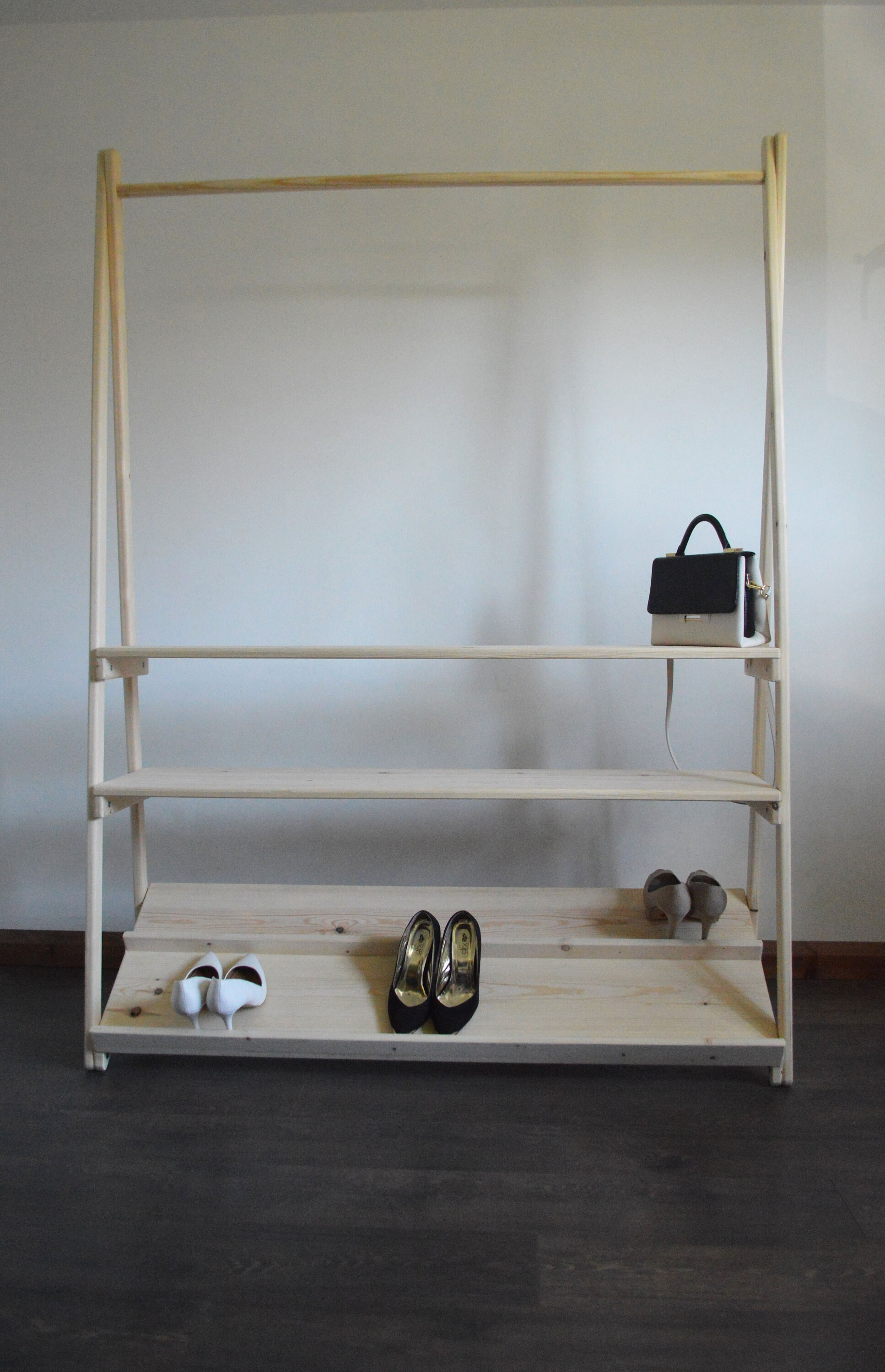 Handmade Clothes Rail With Three Shelves - Etsy UK