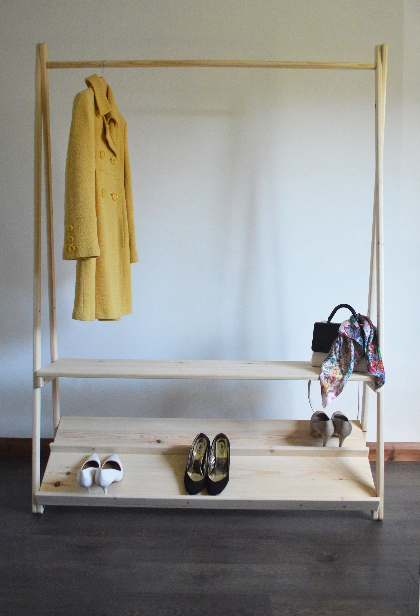 Handmade Clothes Rail With Two Shelves - Etsy UK