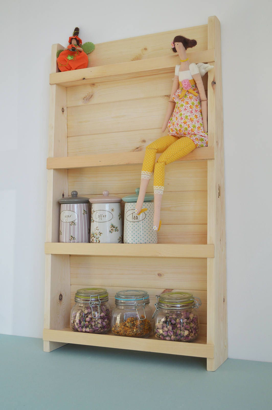 Storage Shelf perfect for Kitchens HAND MADE RETRO | Etsy