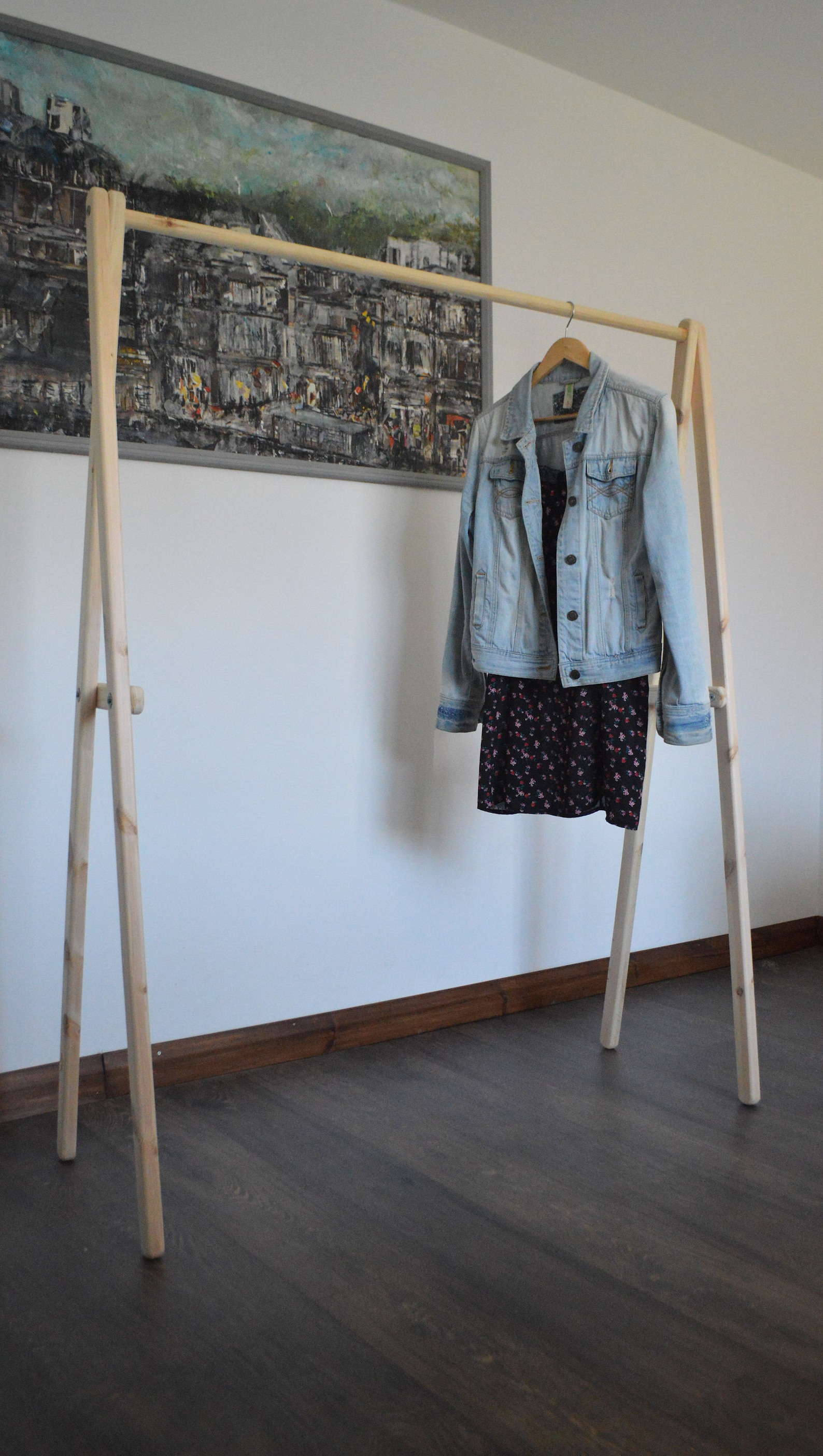 Handmade, Natural Wood, Clothes Rack, Clothes Rail - Etsy