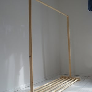 Handmade, Natural Wood, Clothes Rail With Shelf - Etsy