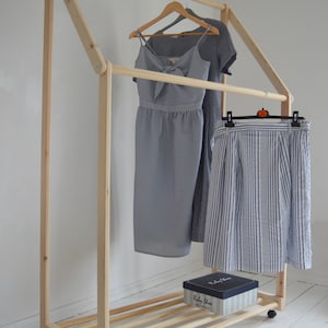 Handmade, Natural Pine Wood, Clothes Rail With Shelf and WHEELS! - Etsy