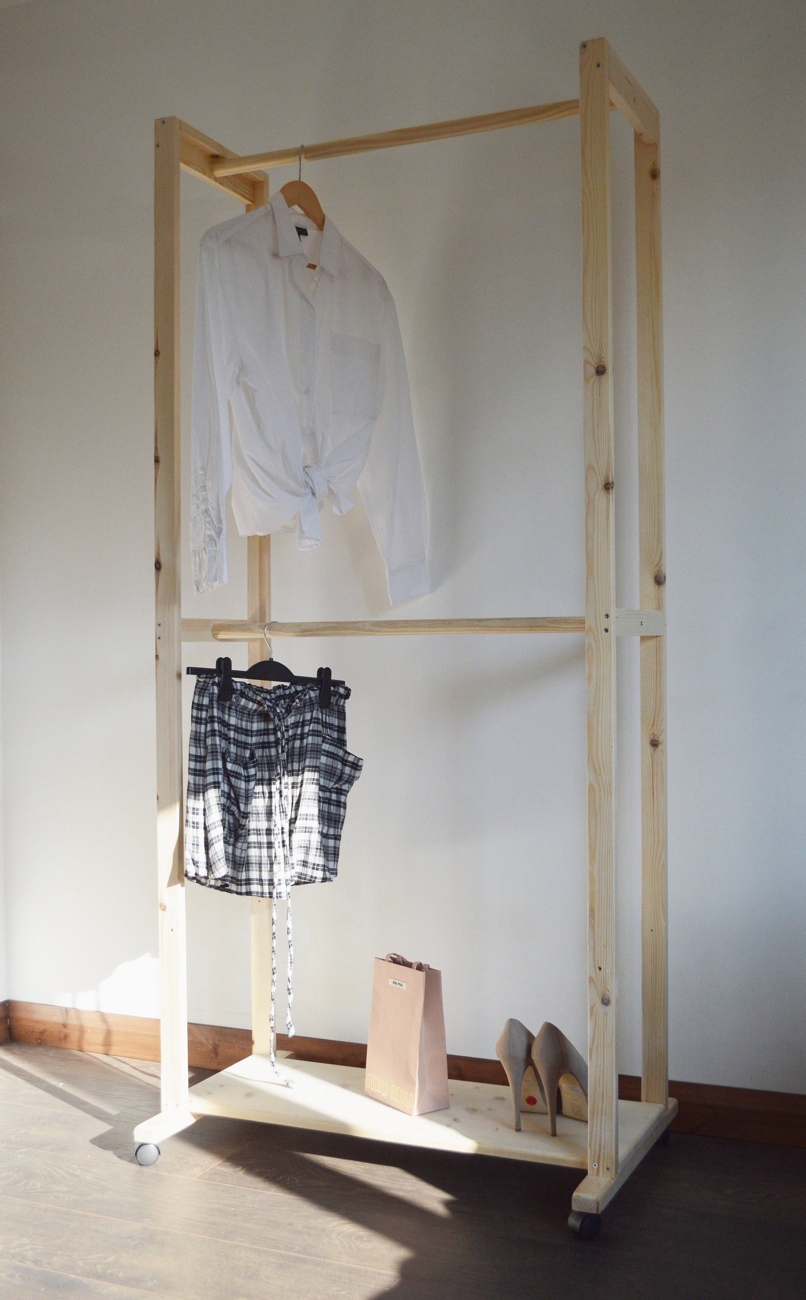 Handmade Clothes Rail Clothes Rack With 2 Hanging Poles - Etsy UK