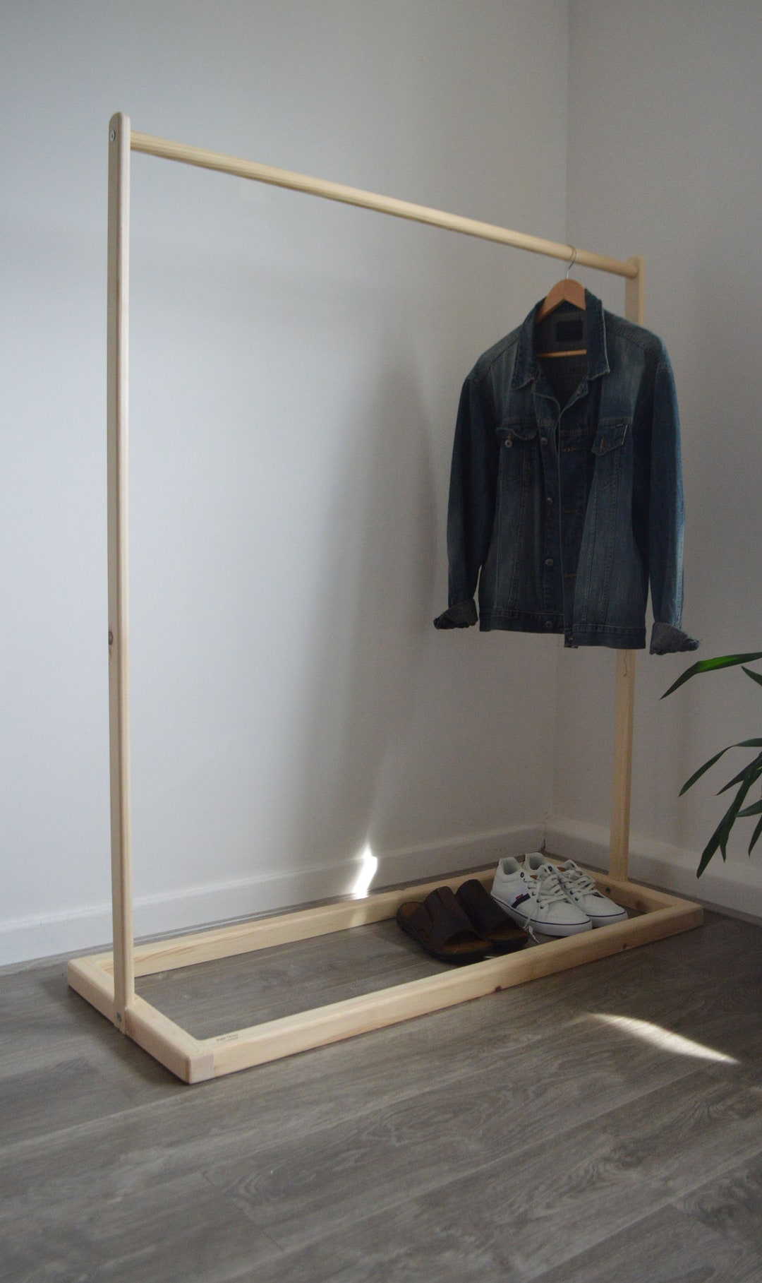 Handmade Natural Wood Clothes Rail - Etsy