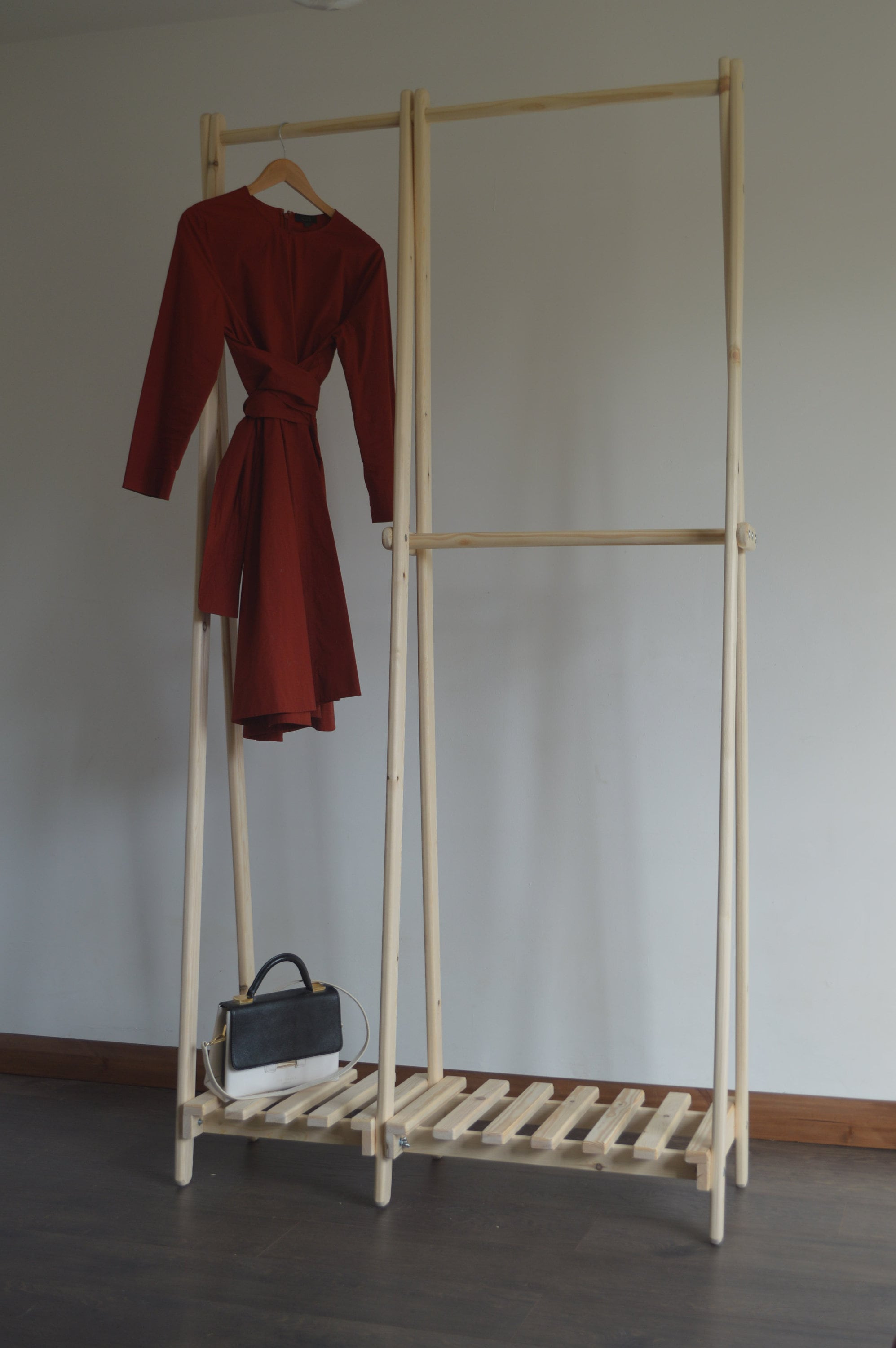 Handmade Clothes Rack With Pallet Shelf - Etsy UK