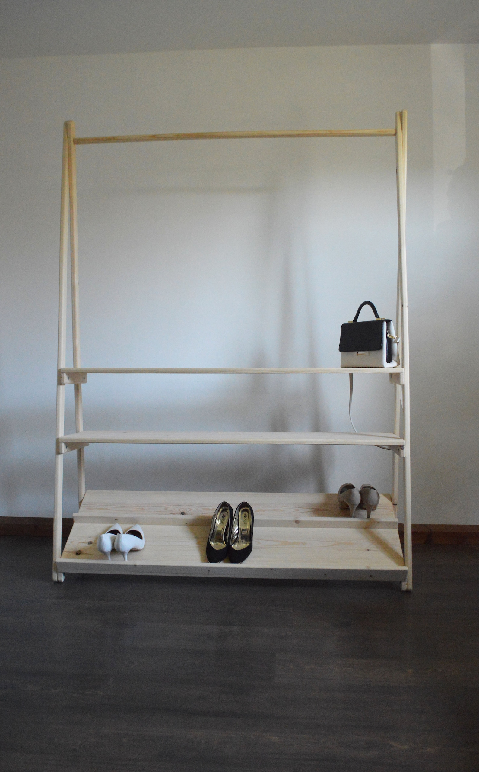 Handmade Clothes Rail With Three Shelves - Etsy UK