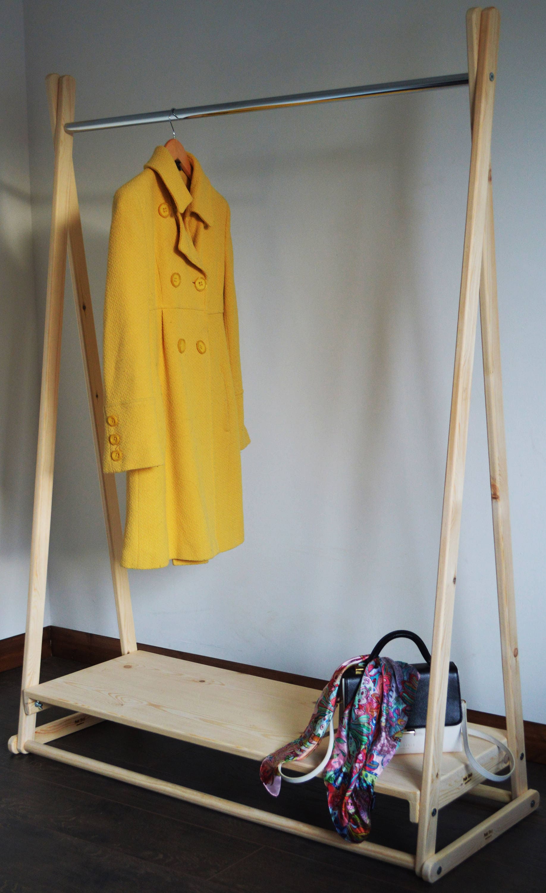 Handmade, Clothes Rail, Clothes Rack, With Shelf - Etsy UK