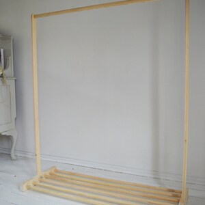 Handmade, Natural Wood, Clothes Rail With Shelf - Etsy