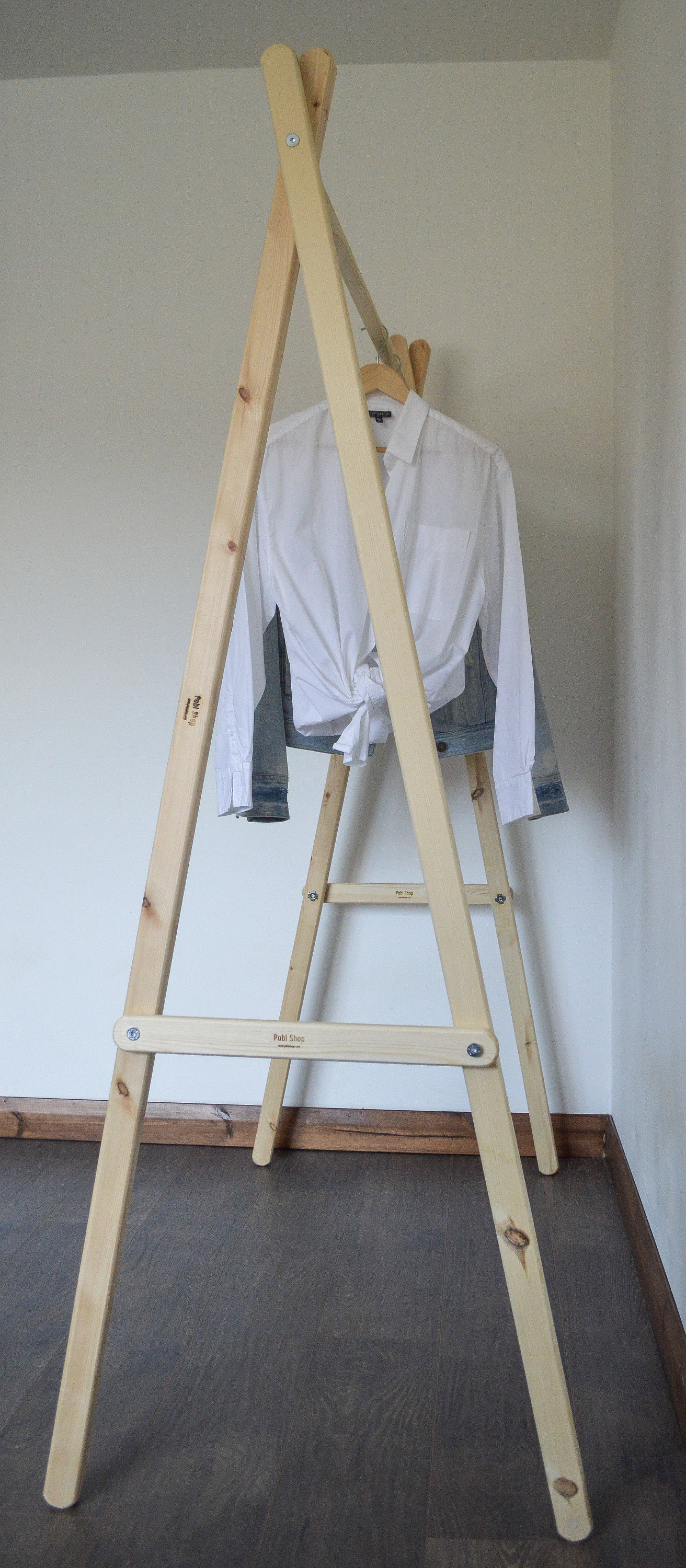 Handmade Natural Wood Clothes Rack Clothes Rail - Etsy