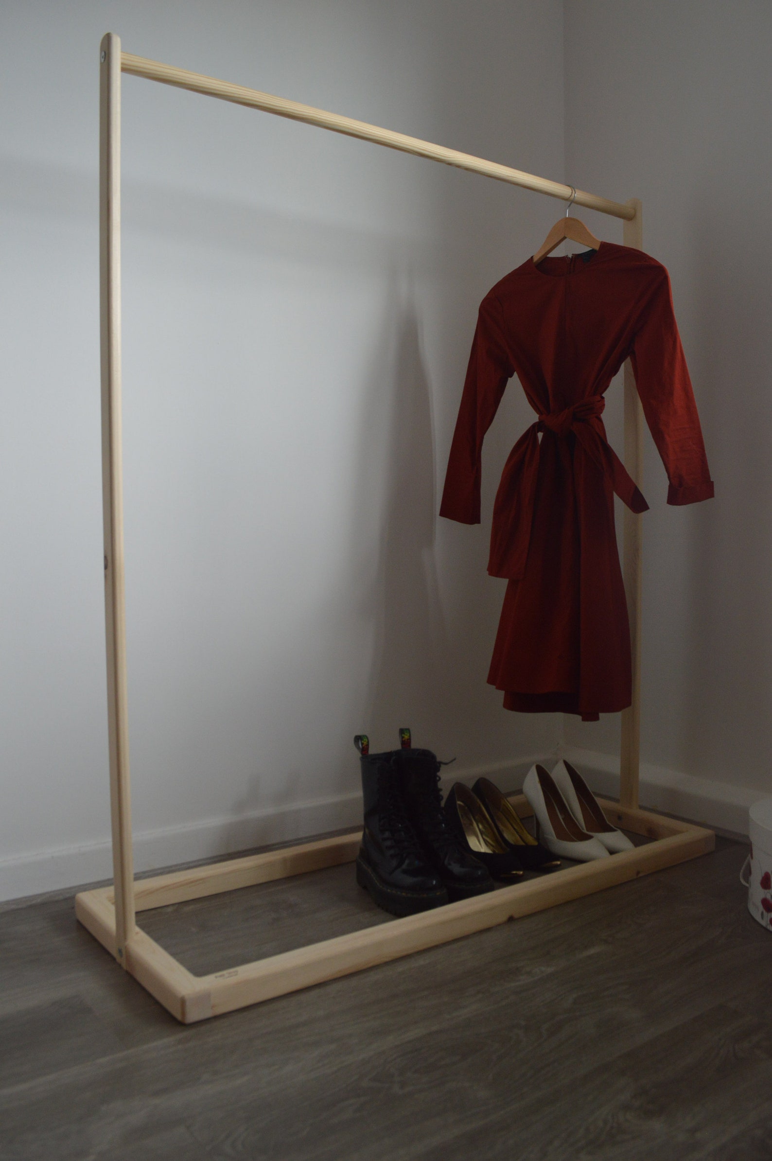 Handmade Natural Wood Clothes Rail | Etsy