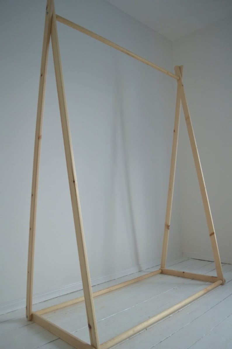 Handmade Natural Wood Clothes Rack - Etsy