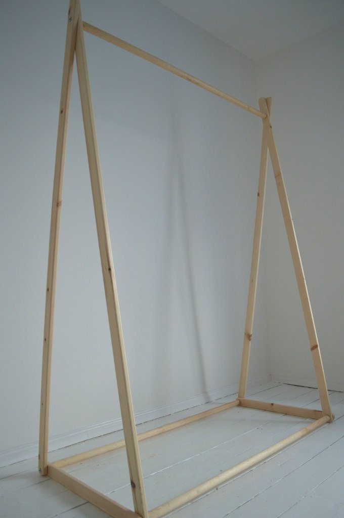 Handmade Natural Wood Clothes Rack - Etsy