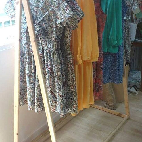 Handmade Natural Wood Clothes Rack - Etsy