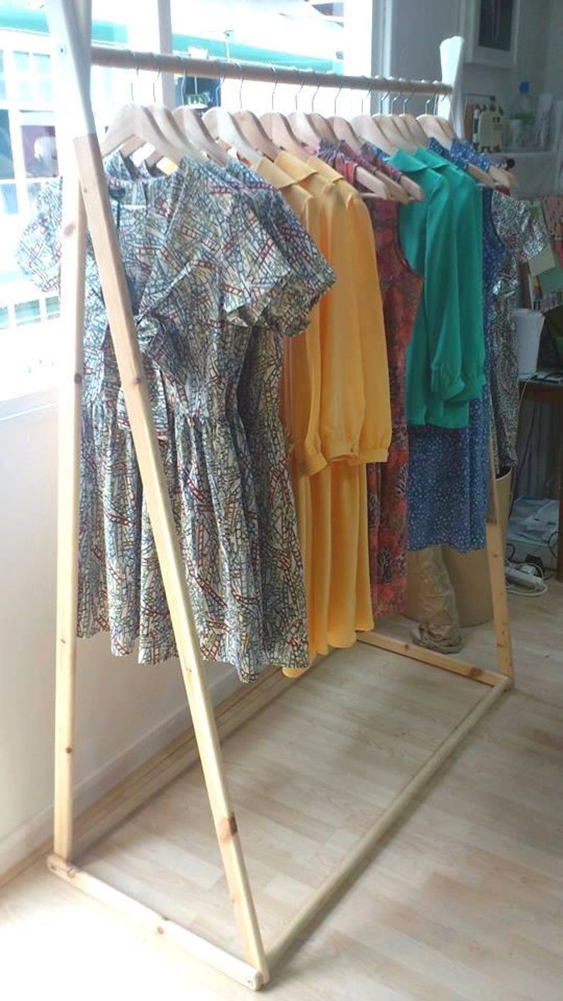Handmade Natural Wood Clothes Rack - Etsy