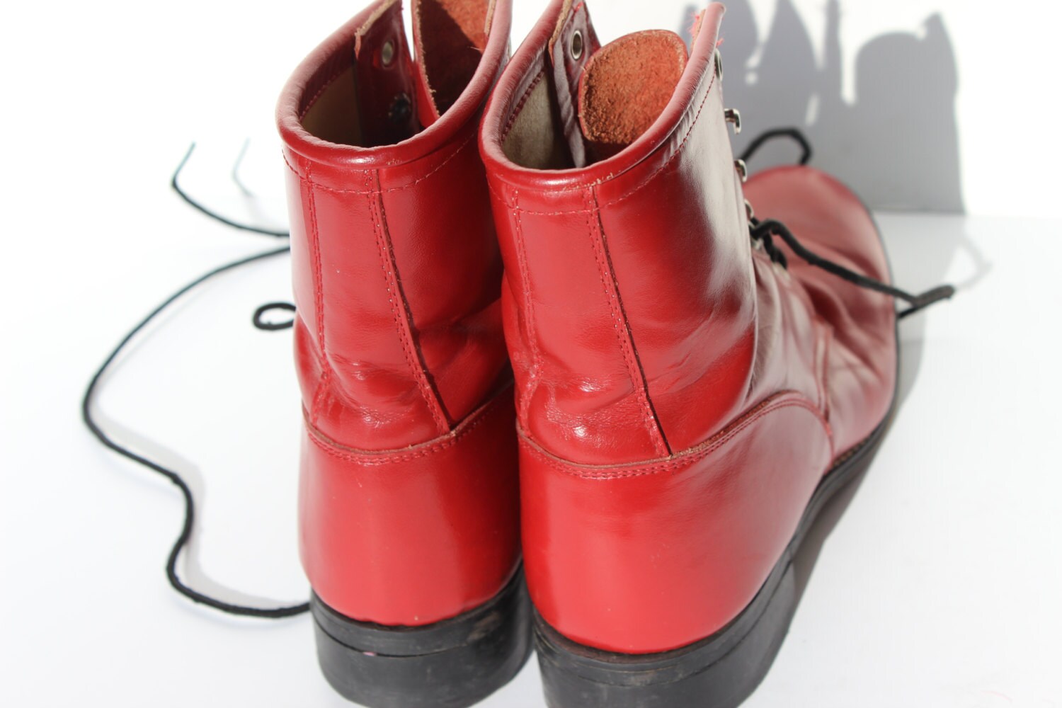 Vintage Justin Boots Red Riding Ropers Size 4 1/2 Riding Boots Lacers ...