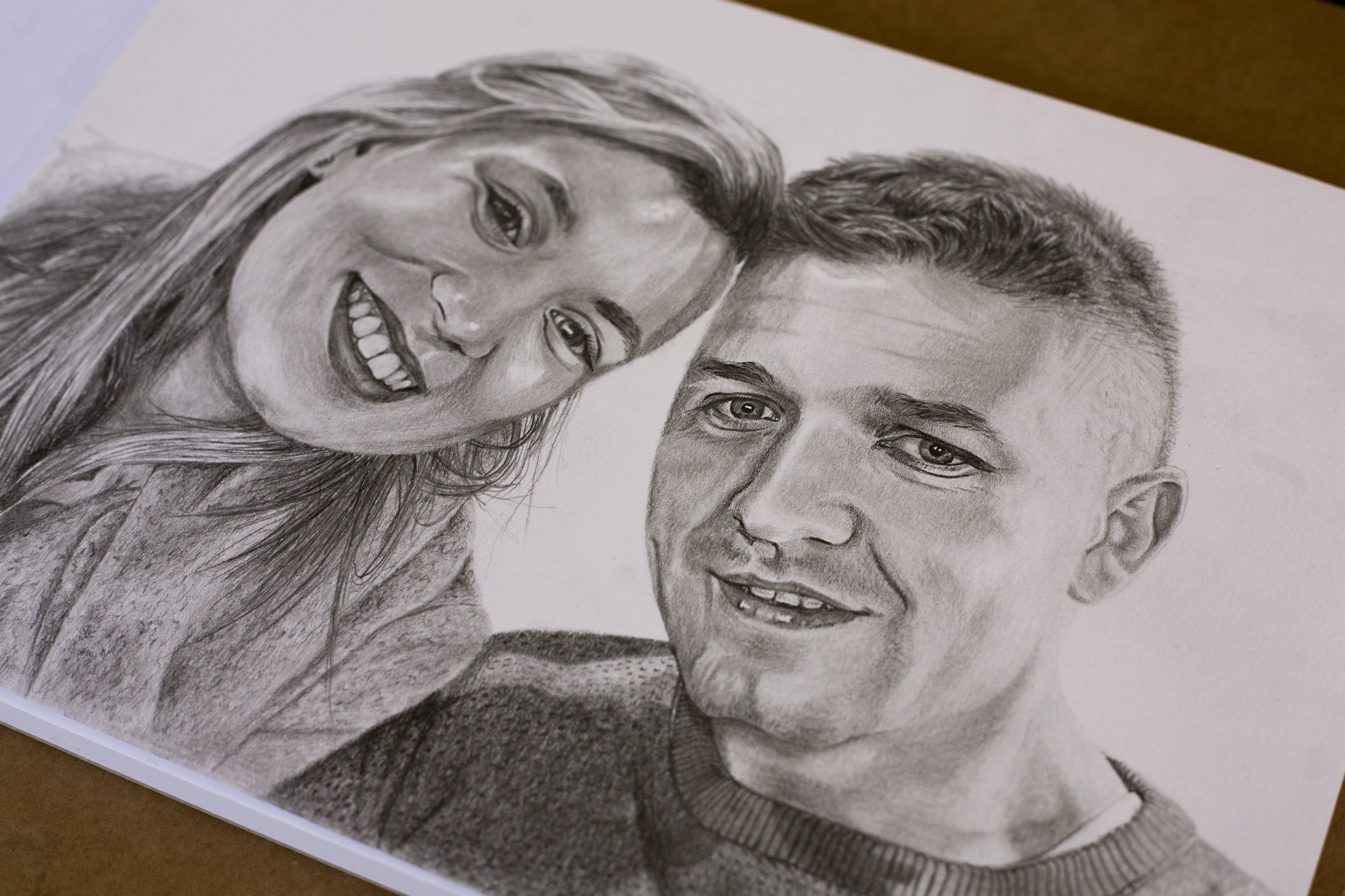 Custom Portrait Drawing From a Photo, Personalized Pencil Drawing ...