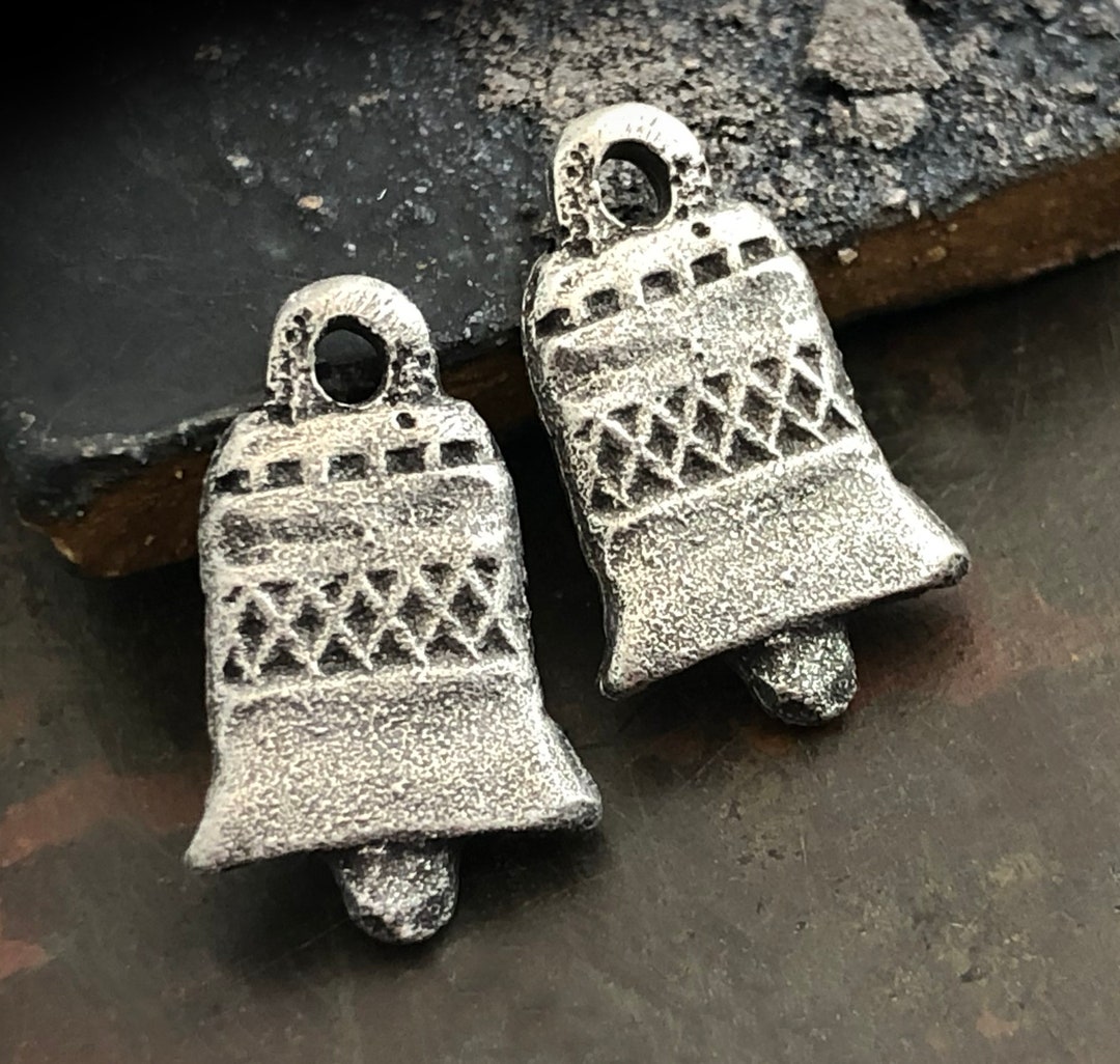 Bell Charms, Aged Finish, 18.5mm, Christmas Components, Handmade ...