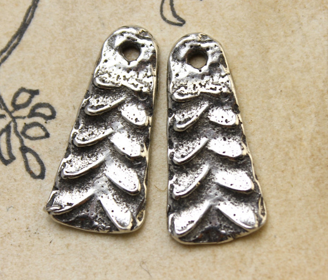Textured Pewter Charms, Handcrafted, Artisan Jewelry Making Components ...