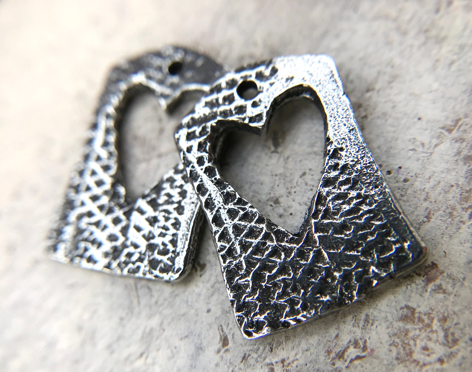 Artisan Heart Charms 21mm Handcrafted Handmade Jewelry - Etsy