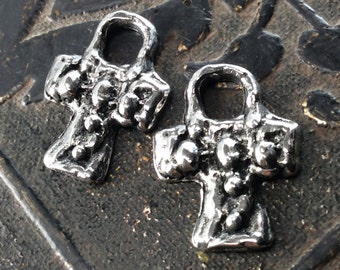 Polished Cross Charms, 26mm, Handmade Artisan Jewelry Making Components ...