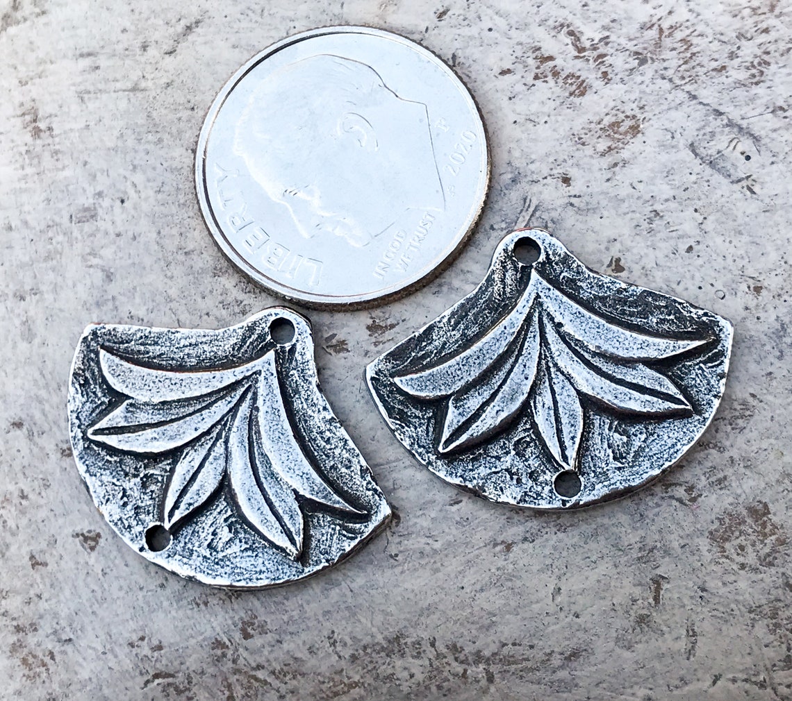 Leaf Plant Charms Polished Finish 17mm Artisan | Etsy