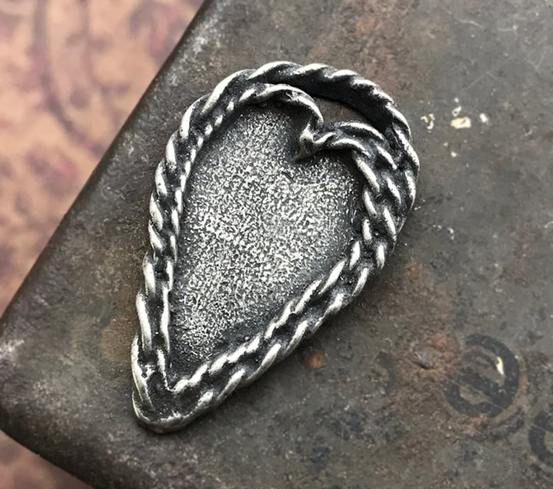 Heart Bezel Pendant, Handmade Jewelry Bezel, Bezel Cup, Metal Bezel ...