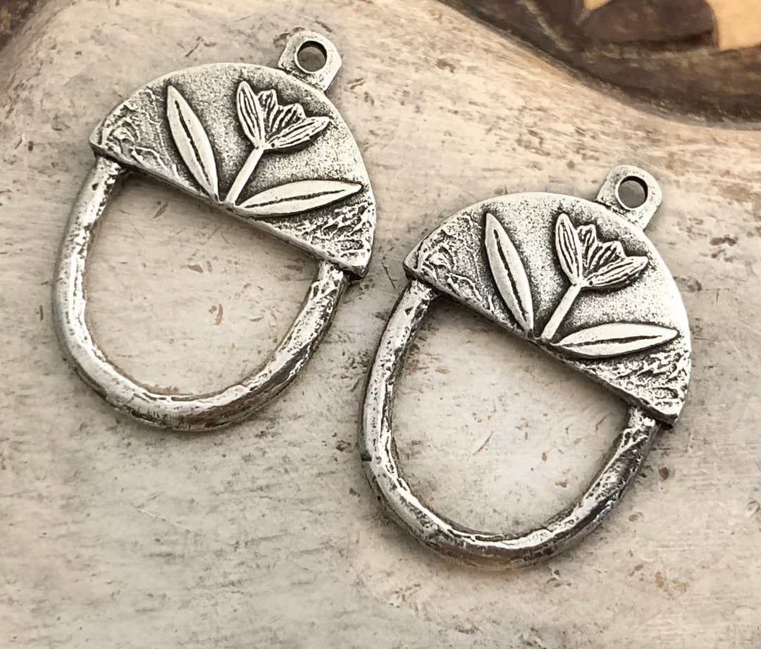 Flower Connector Charms, Polished, Antiqued, Handcrafted Jewelry Making ...