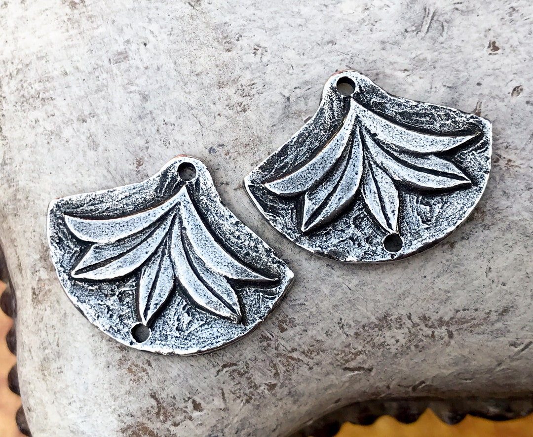 Leaf, Plant, Charms, Polished Finish, 17mm, Artisan Handcrafted Jewelry ...