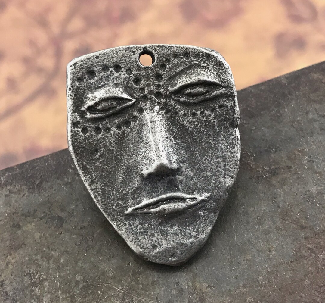 Handcrafted Face Pendant. Handmade Jewelry Making Components - Etsy