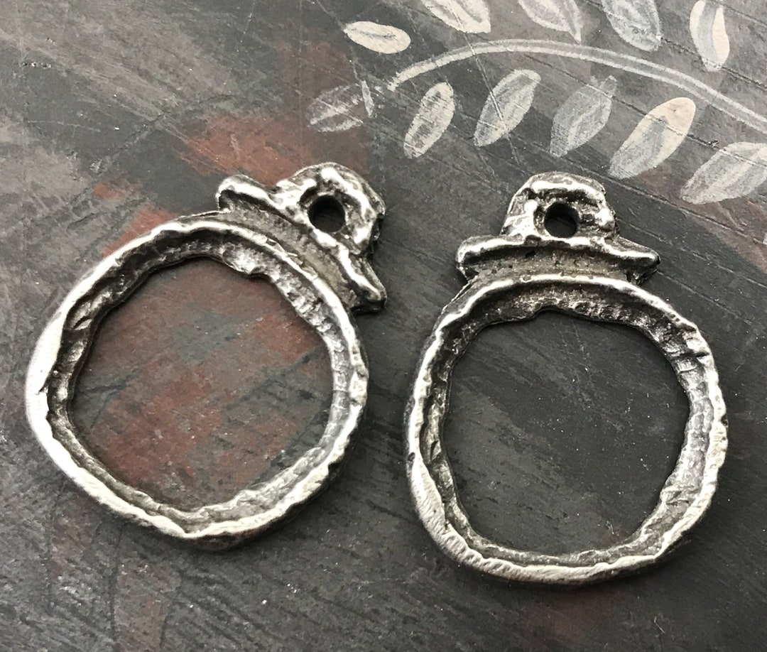 Hoop Connectors Charms, 21mm, Aged Finish, Handmade Artisan Jewelry ...