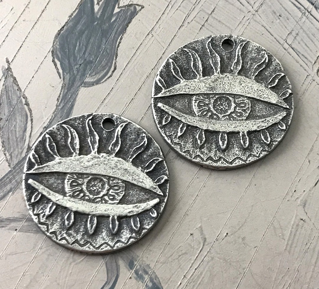 Eye Charms, Aged Finish, 17mm, Jewelry Charms, Pewter Components ...
