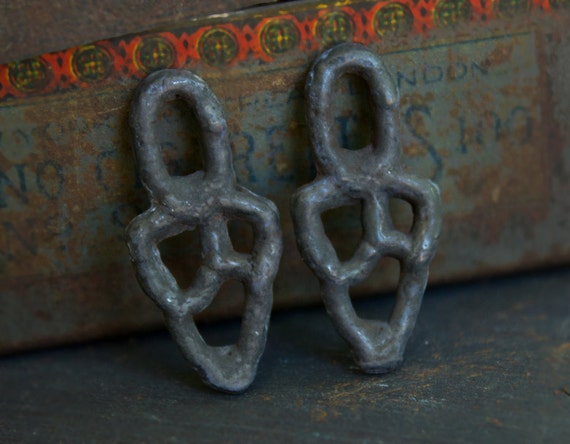 Items similar to Primitive Charms Handmade Handcast Metalwork Jewelry ...