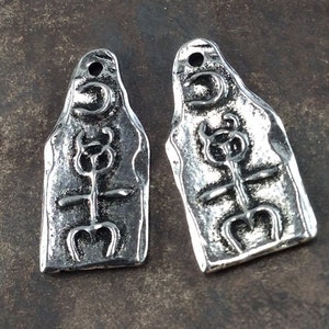 Monad and Moon Charms Alchemy Symbols, Shiny Polished Finish ...