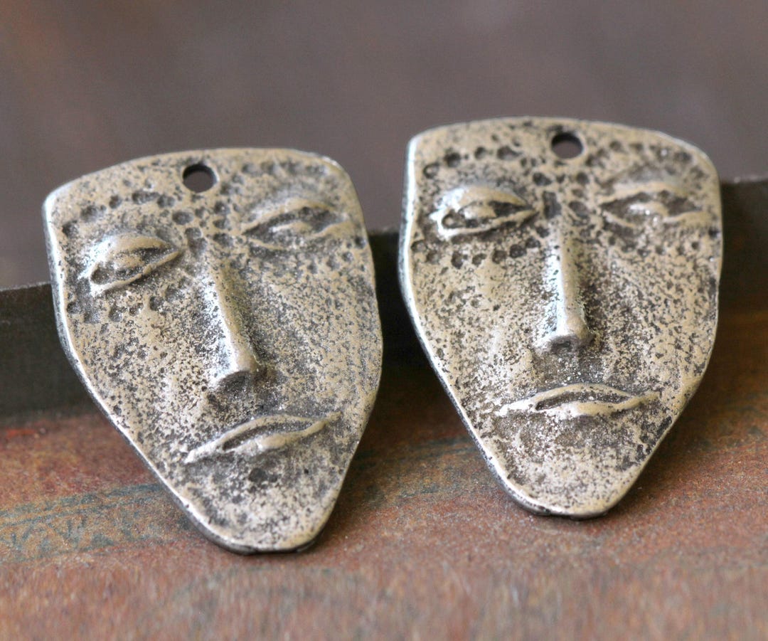Handcrafted Primitive Tribal Style Face Mask Charms for Earrings and ...