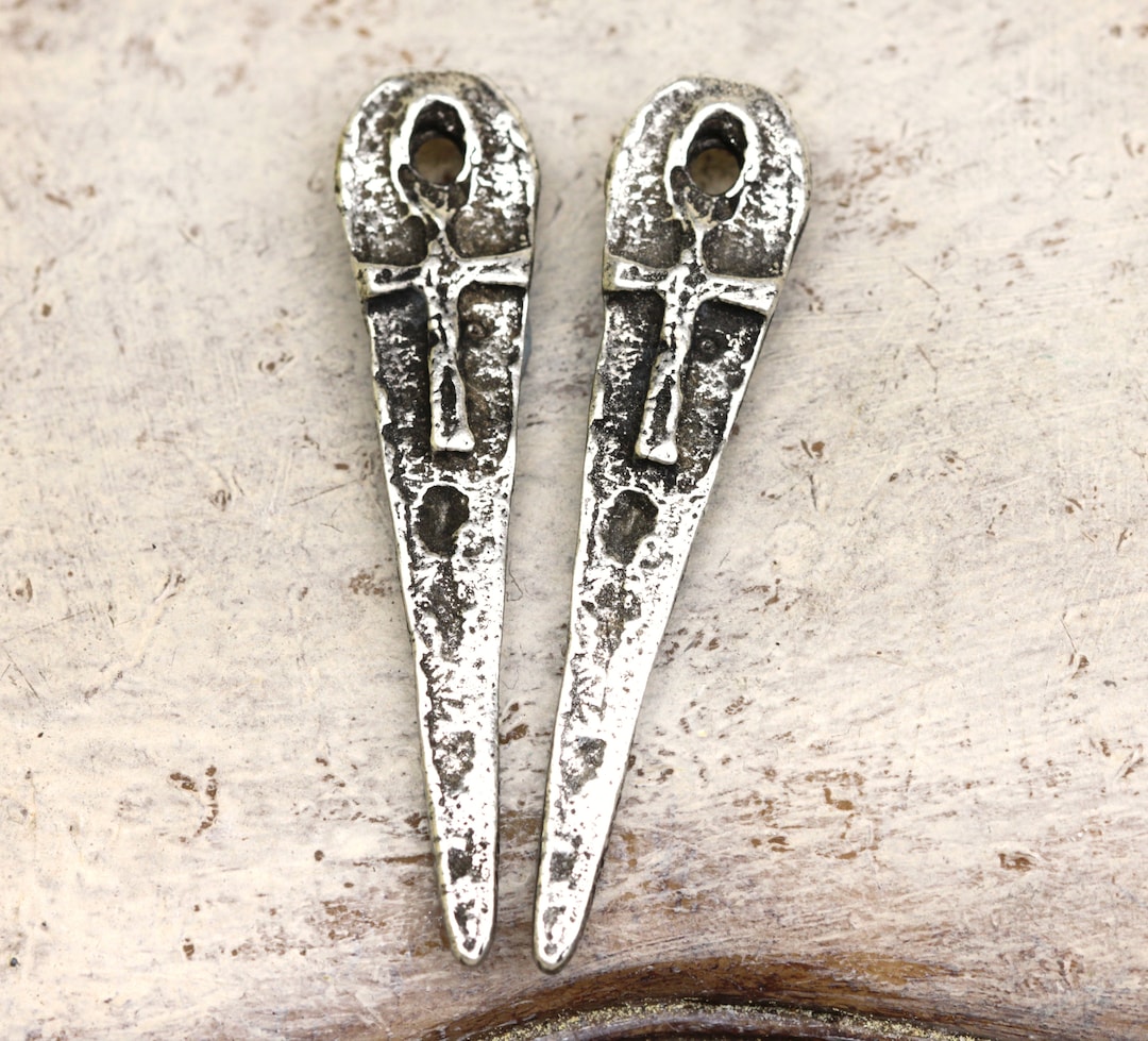 Artisan Cross Ankh Charms for Earrings and Necklaces, Handcrafted ...