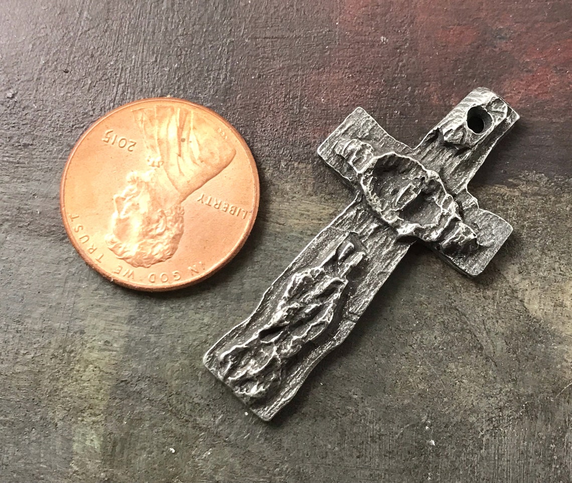 Rustic Cross Pendant Artisan Aged Handcrafted Handmade - Etsy
