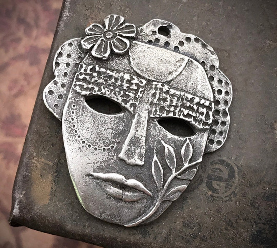 Artisan Face Mask Pendant for Necklaces, Handcrafted Jewelry Making ...