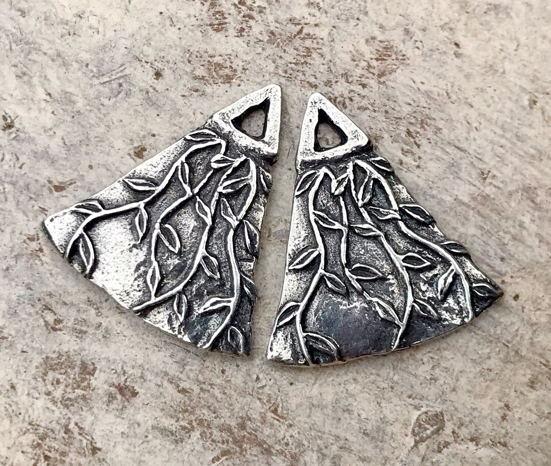 Polished Vine Charms, 20mm Tall, Handcrafted Jewelry Making Components ...
