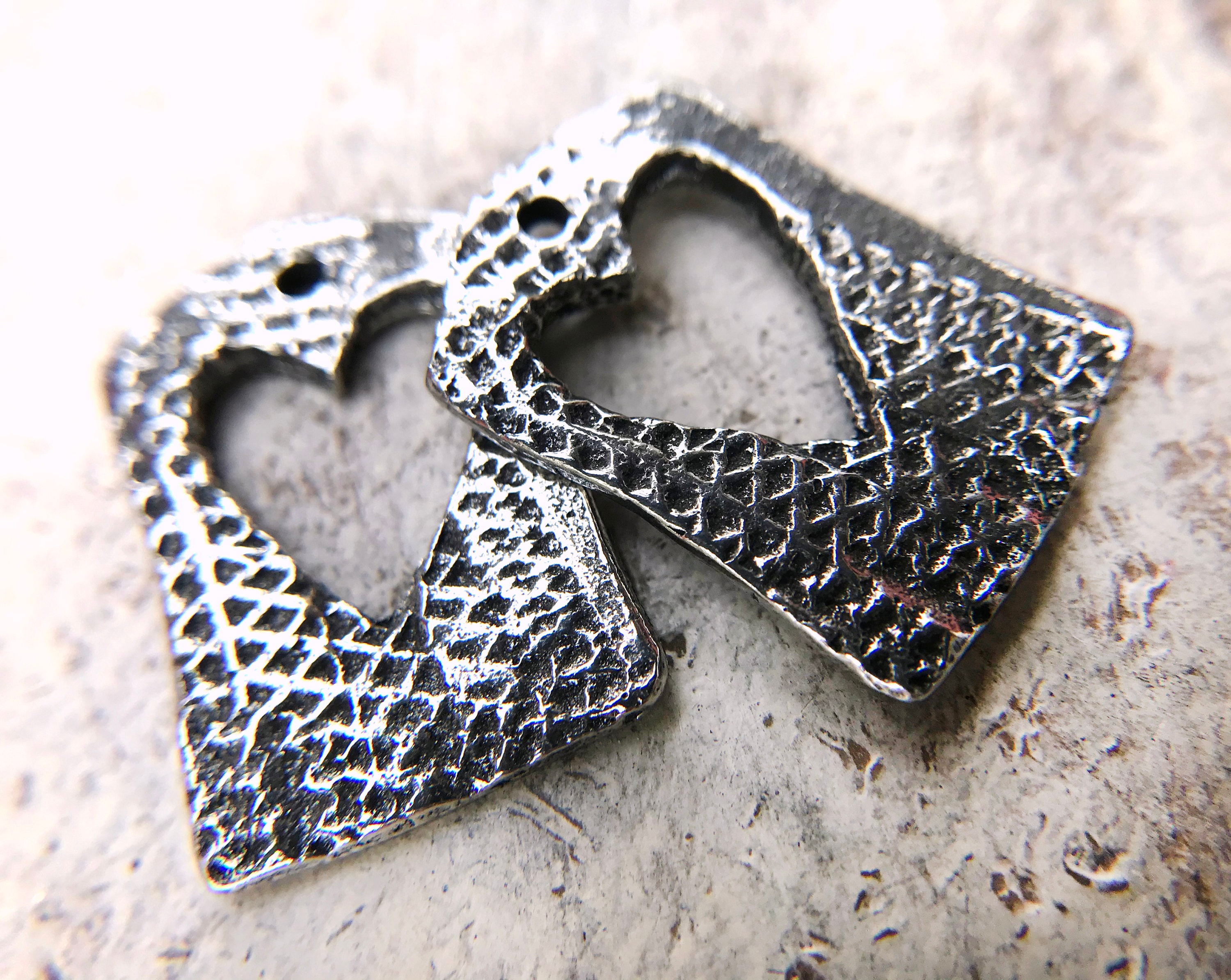 Artisan Heart Charms 21mm Handcrafted Handmade Jewelry | Etsy