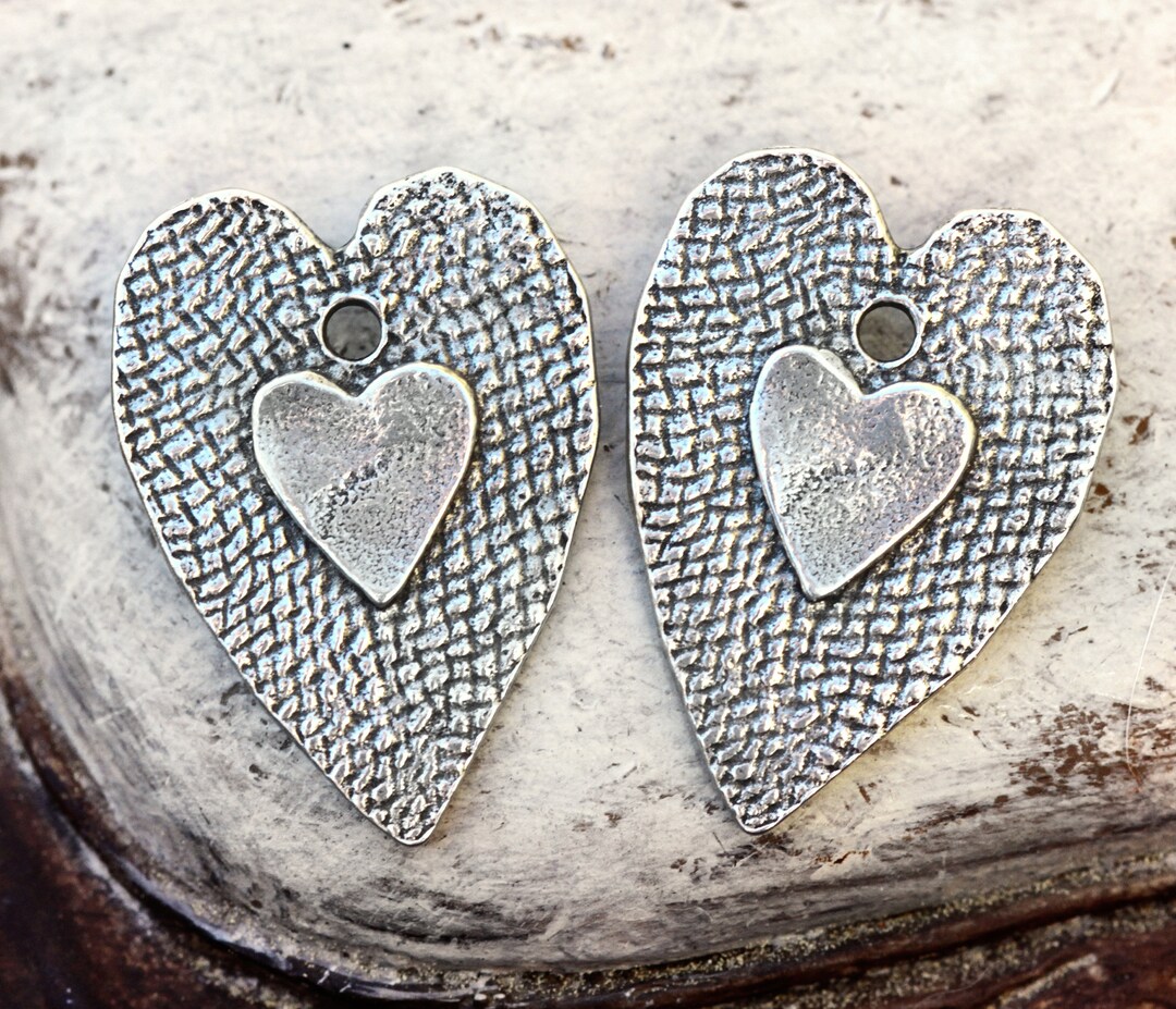 Heart Charms, Polished, 27mm, Handcrafted Handmade Artisan Jewelry ...