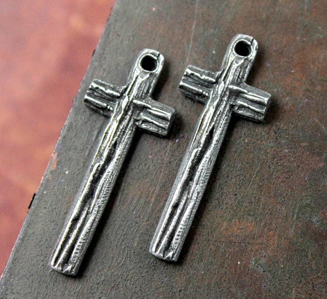 Rustic Cross Charms, Aged Finish, 28mm, Handcrafted Handmade Jewelry ...