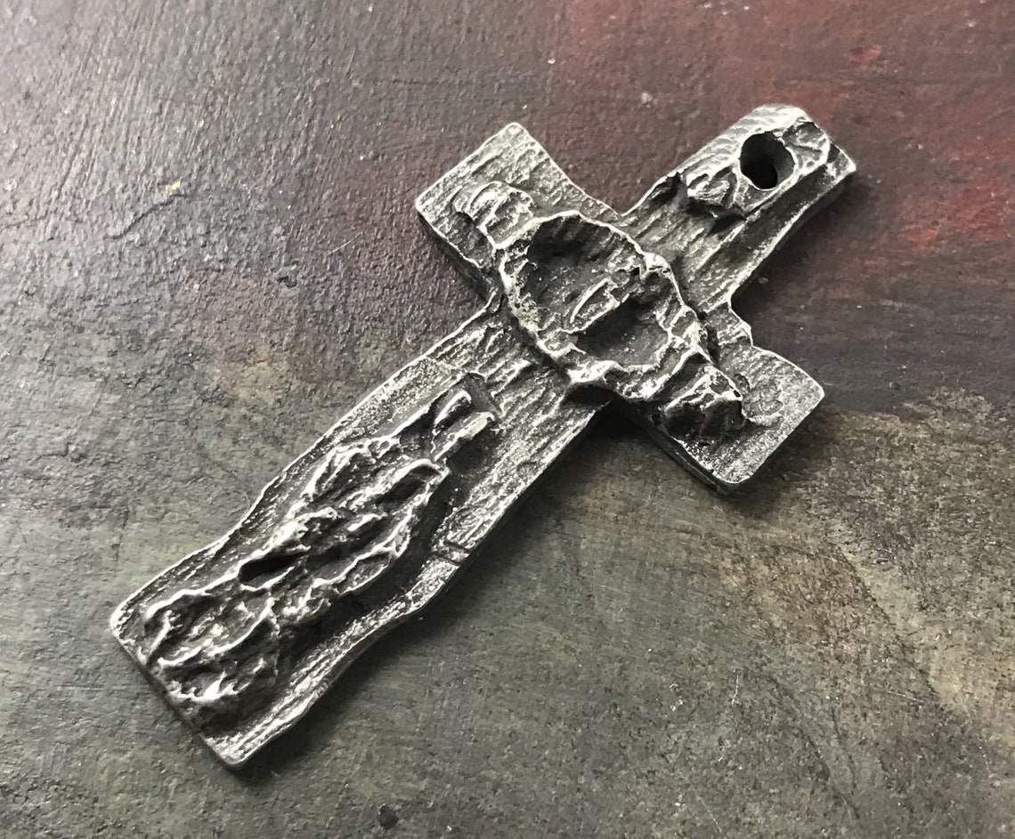 Rustic Cross Pendant Artisan Aged Handcrafted Handmade - Etsy