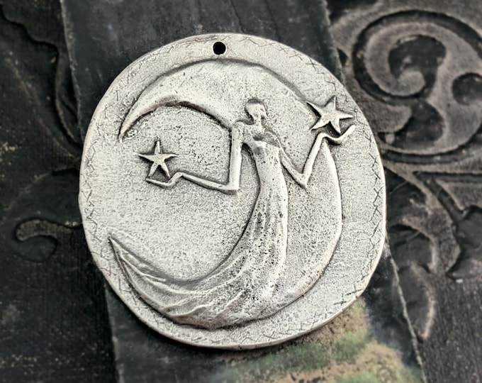 Handcrafted Moon Goddess Pendant, Handmade Artisan Jewelry Making ...