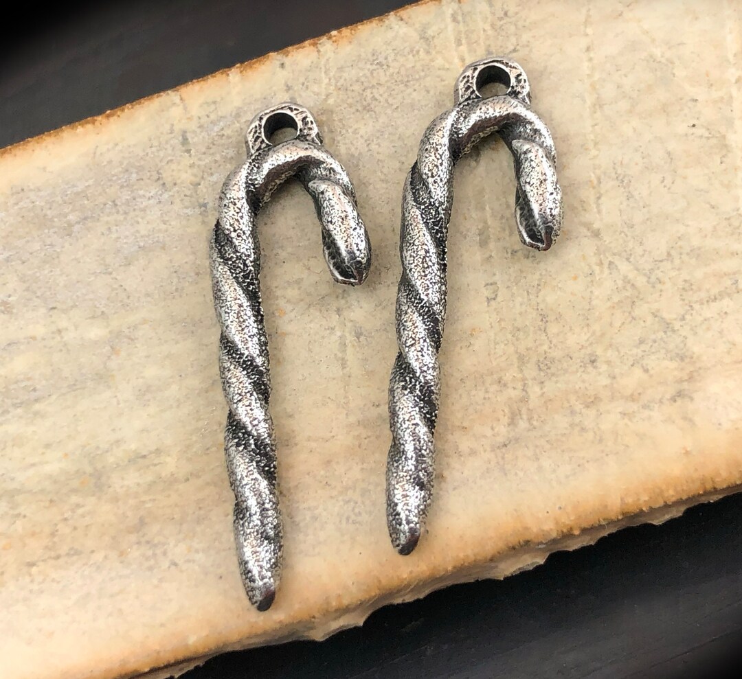 Candy Cane Charms, Polished, 27mm, Christmas, Holiday, Artisan Handmade ...