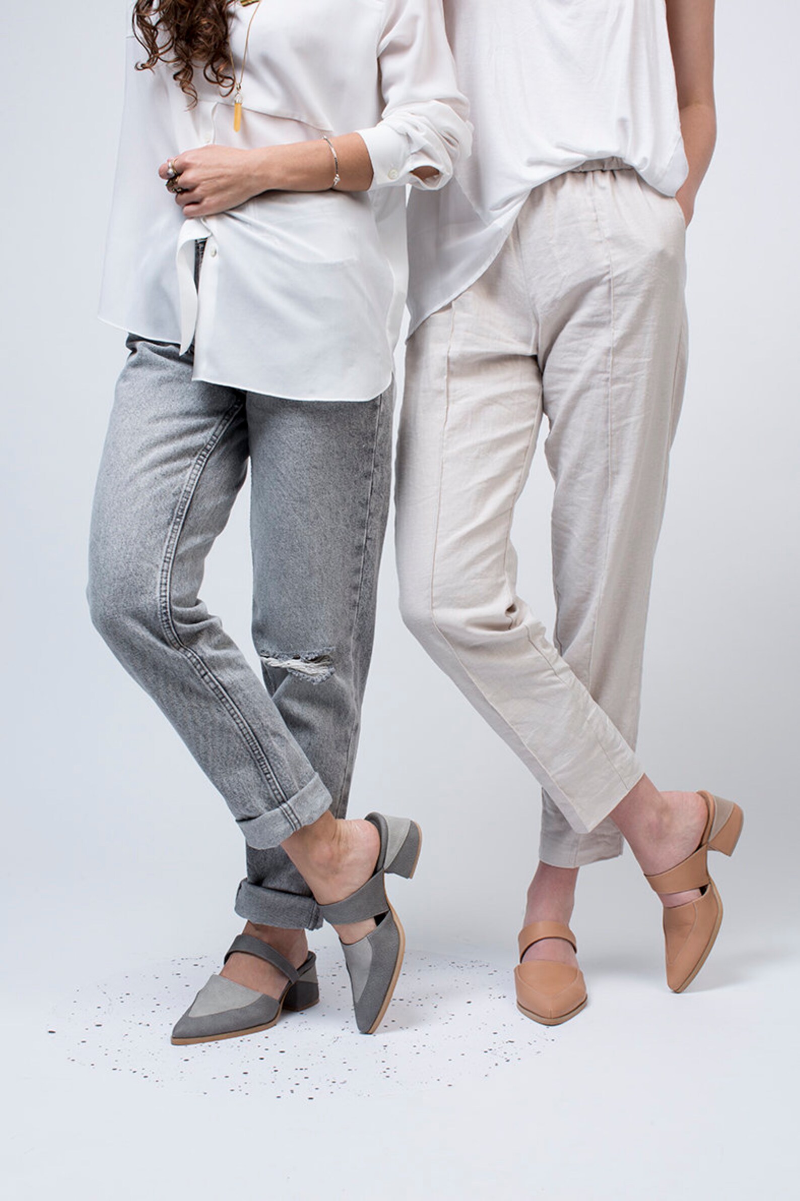Gray Shoes, Mules, Vegan Mules, Stylish Shoes, Mid Heel Shoes, Custom ...