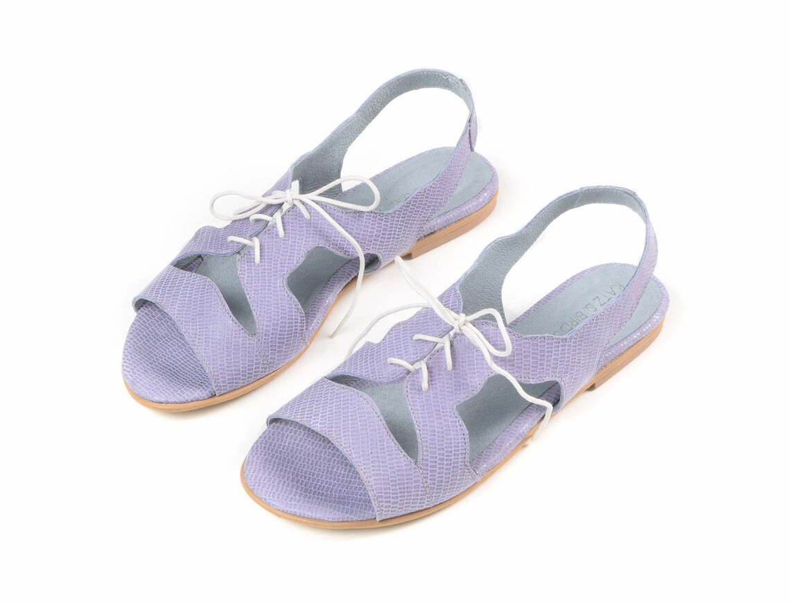 Women Flat Sandals Light Blue Sandals Leather Lace Sandals | Etsy