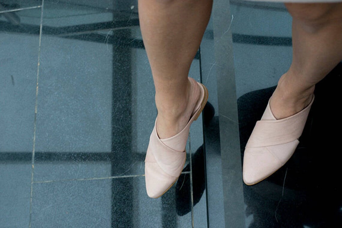 Womens Leather Mules, Leather Slides, Pink Leather Mules, Leather ...