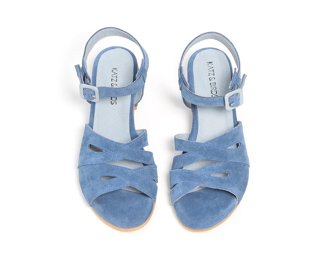 Blue Sandals, Handmade Leather Sandals, Greek Sandals, Ankle Strap ...