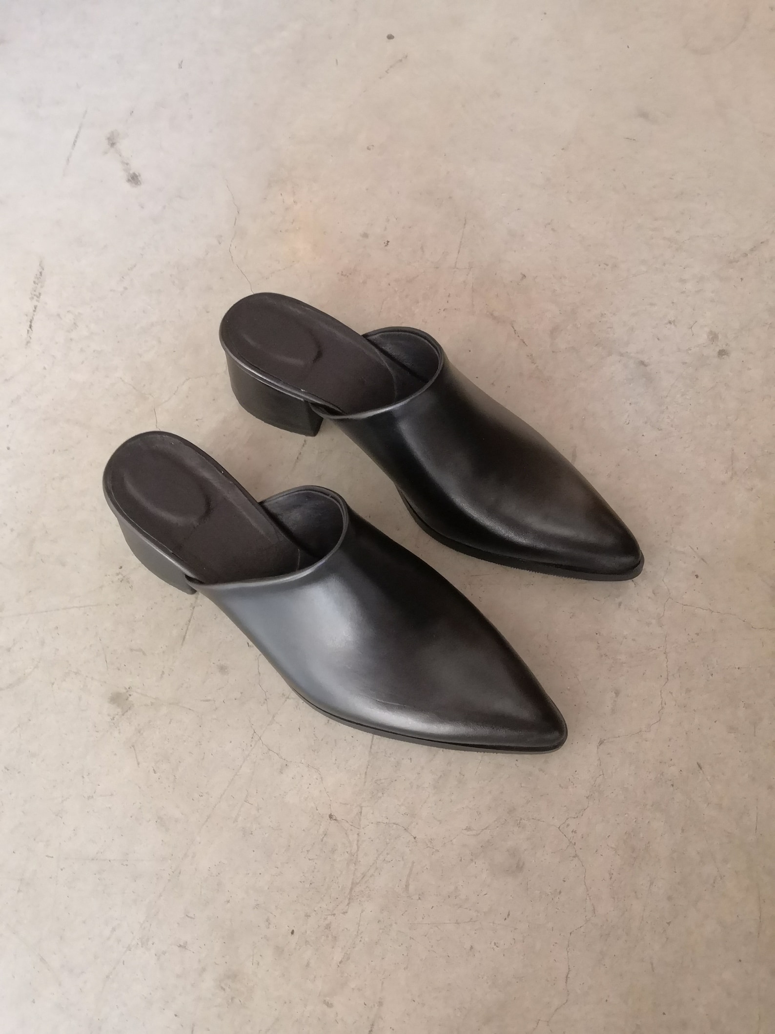 Womens Leather Mules Black Leather Mules Leather Sandals - Etsy